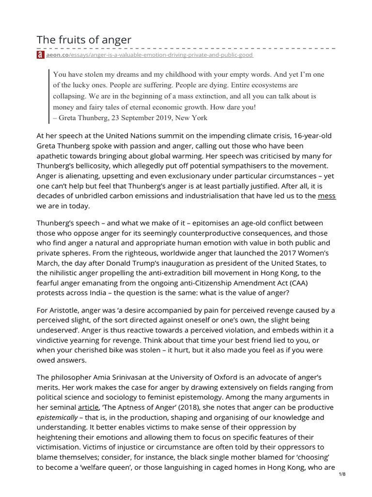 The Fruits of Anger | PDF | Anger | Reason