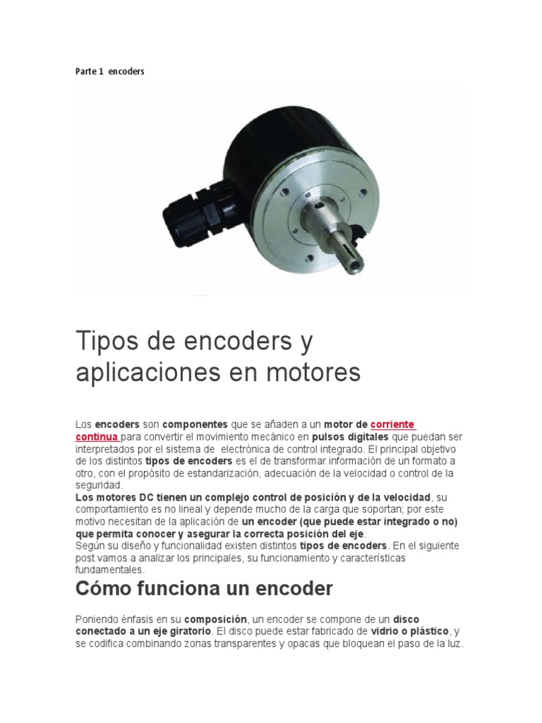 Parte 1 Encoders | PDF | Bienes manufacturados | Ingenieria Eléctrica