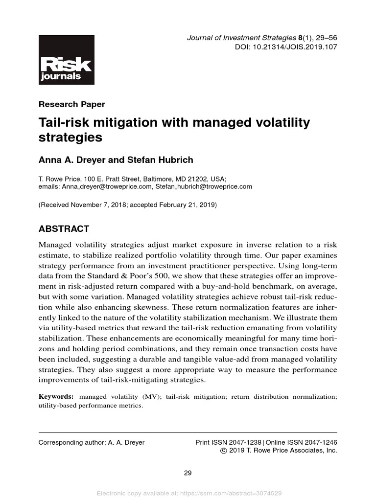 Tail-Risk Mitigation With Managed Volatility Strategies: Research Paper ...