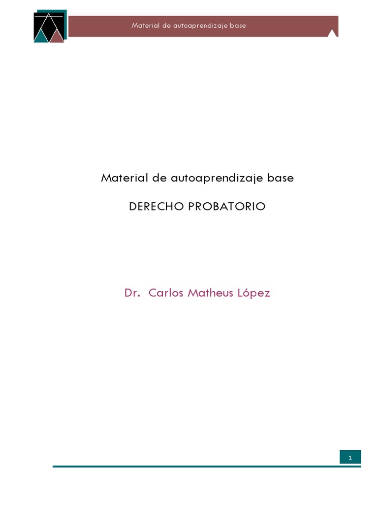 Materiales de Derecho Probatorio Amag PDF | PDF | Evidencia (ley) | Ley ...