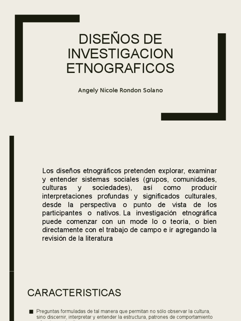 Diseños Etnograficos CI | PDF | Etnografía | Interacciones de ...