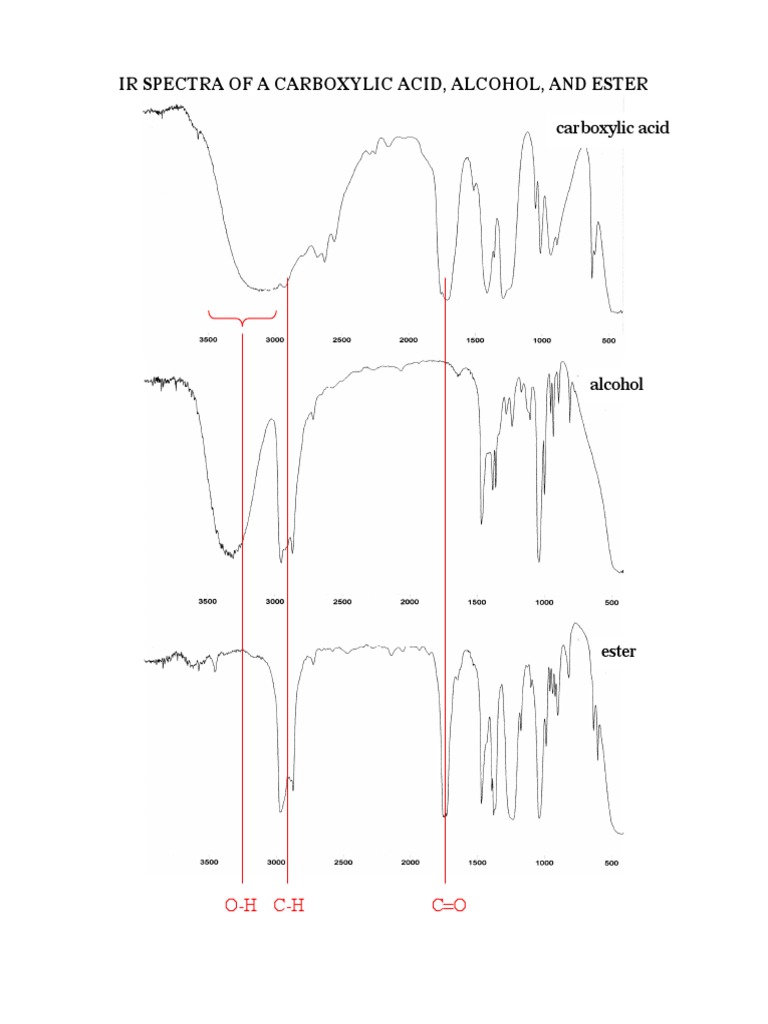 Ir Spectra of A Carboxylic Acid, Alcohol, and Ester Carboxylic Acid | PDF