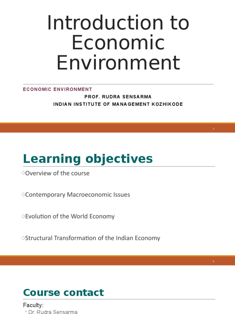 Introduction To Economic Environment | PDF | Macroeconomics | Monetary ...