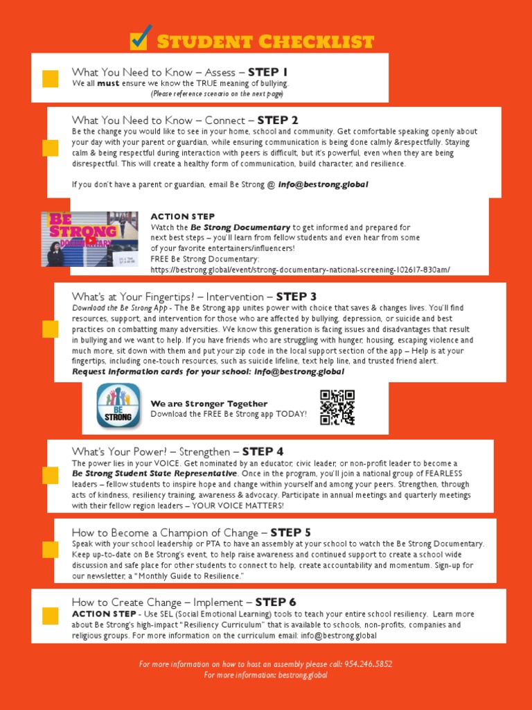 Student Checklist: What You Need To Know - Assess | PDF | Bullying ...
