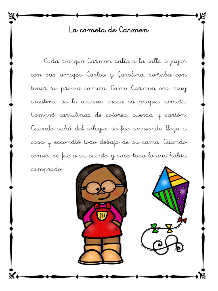 Cuentos Con Fonemas La Letra "C" LA COMETA DE CARMEN PDF | PDF