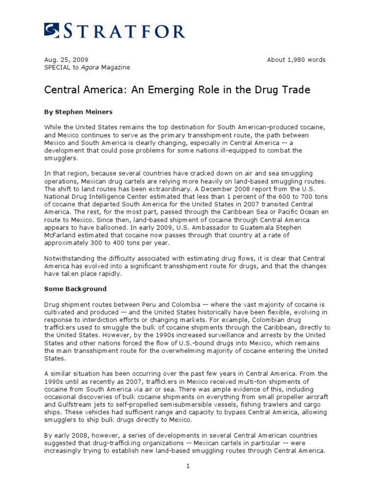 Central America: An Emerging Role in The Drug Trade: by Stephen Meiners ...