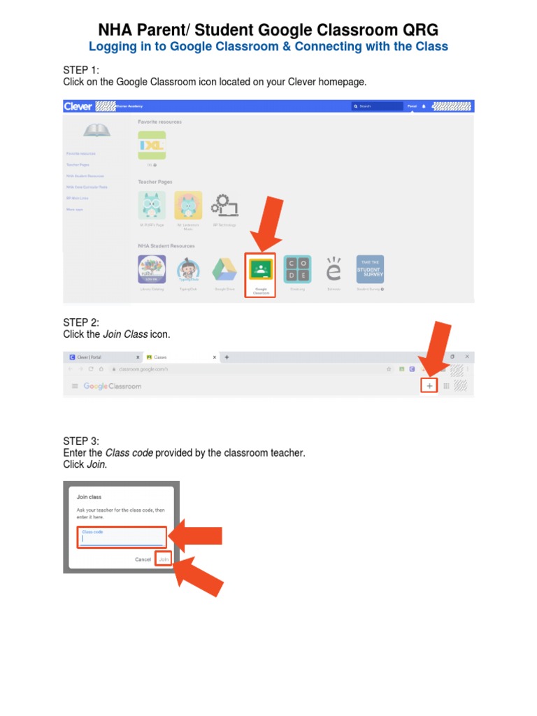 Logging in To Google Classroom | PDF