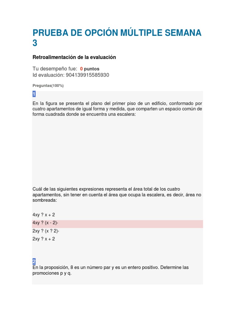 Prueba de Opción Múltiple Semana 3 | PDF | Triángulo | Geometría Elemental