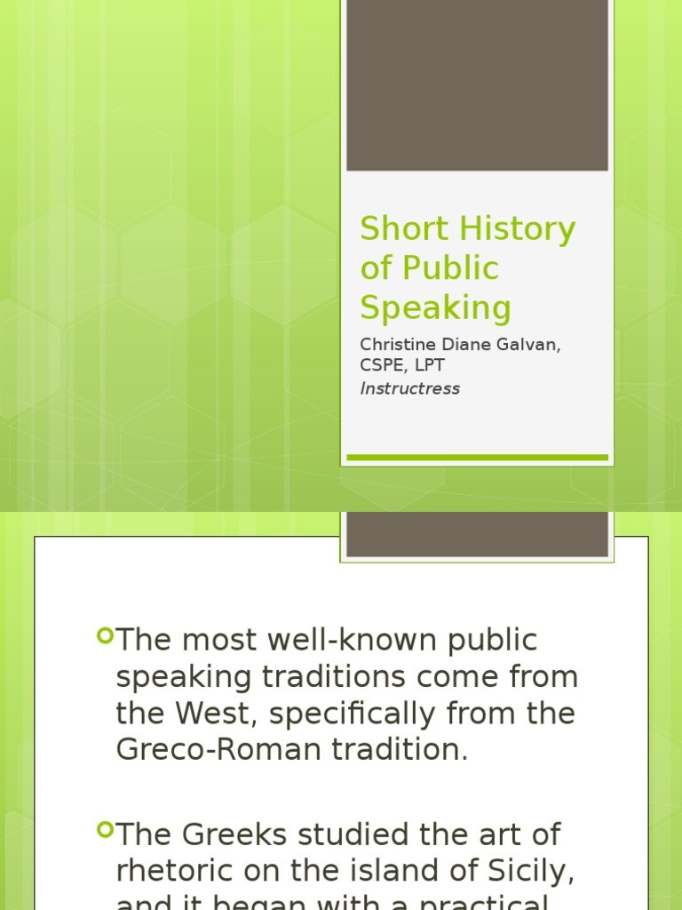 History of Public Speaking | PDF | Rhetoric | Public Speaking