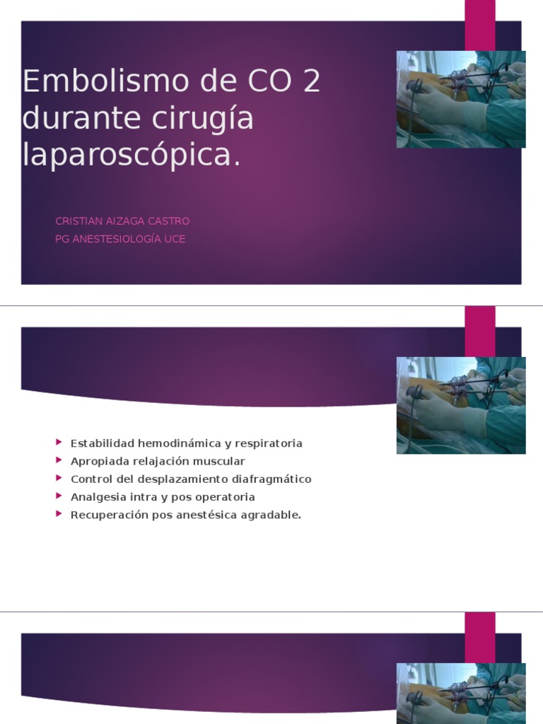 Embolismo de CO2 en Cirugía Laparoscópica | PDF | Embolia | Sistema ...