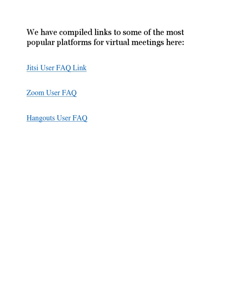 Virtual Meeting FAQs | PDF