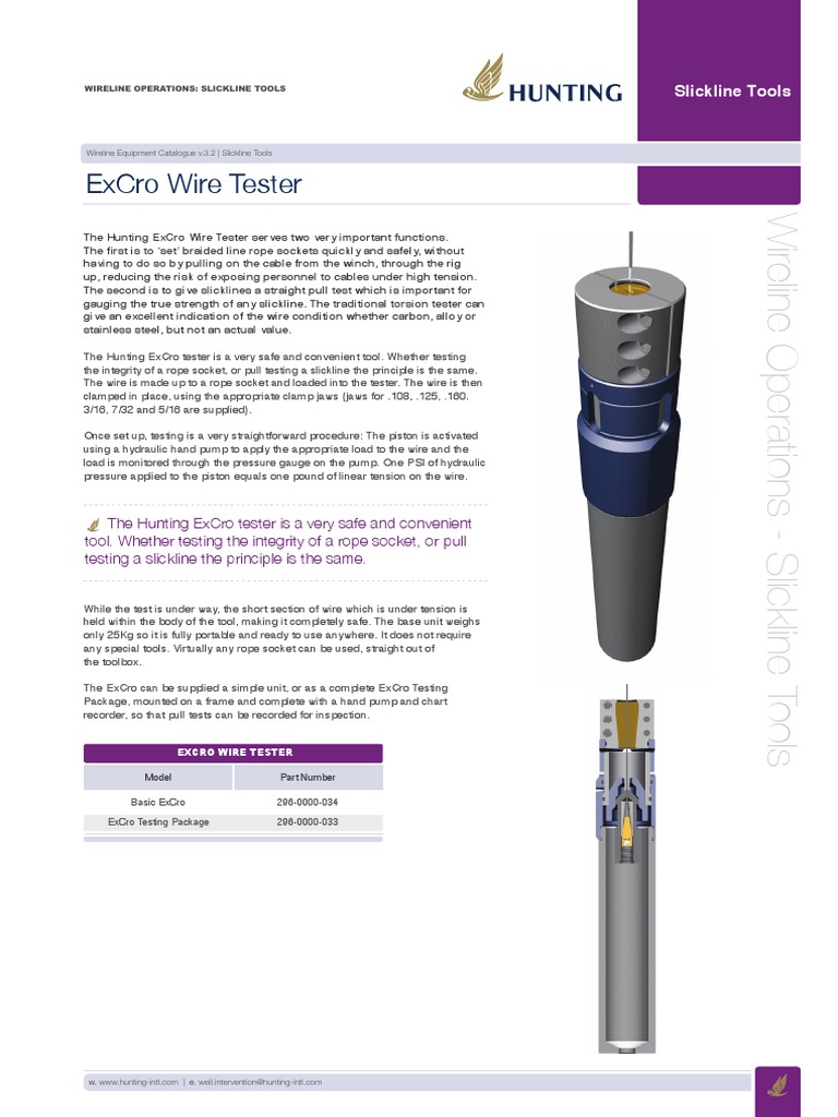 Excro Wire Tester: Slickline Tools | Download Free PDF | Wire | Equipment