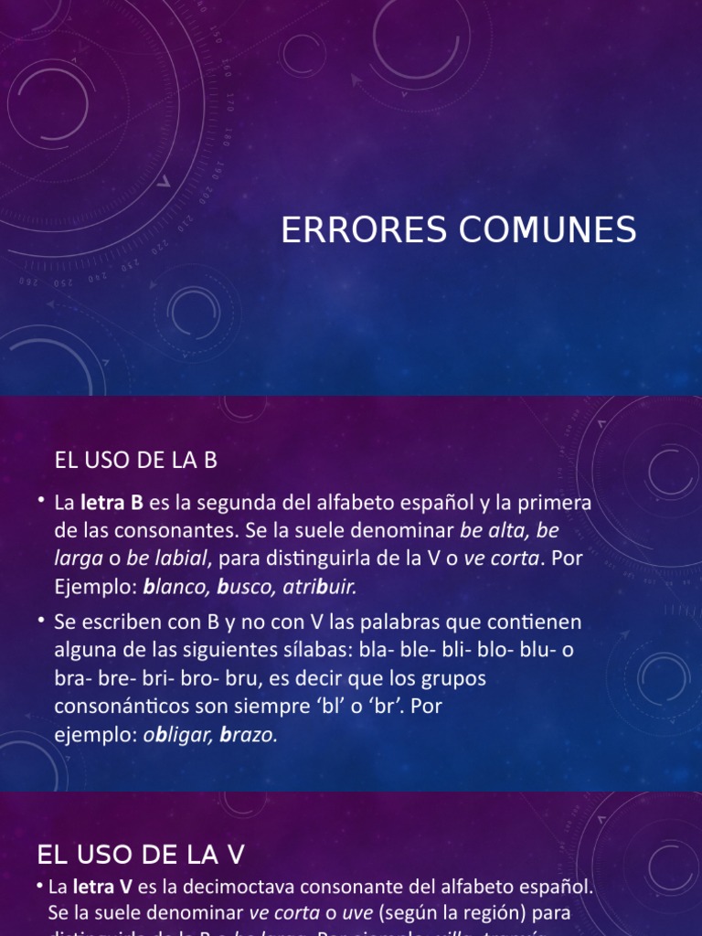 Errores Comunes | PDF | Alfabeto | Ortografía