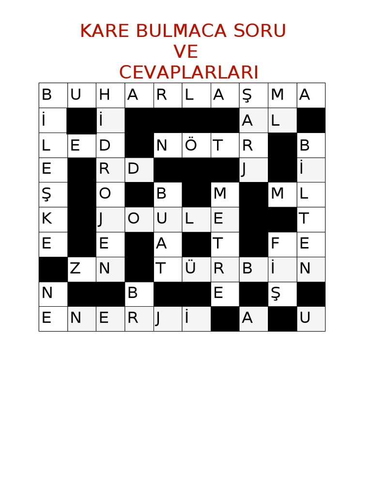 Kare Bulmaca WORLD | PDF