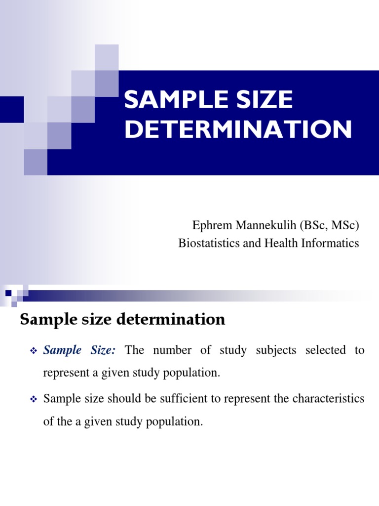 Sample Size Determination | Download Free PDF | Type I And Type Ii ...