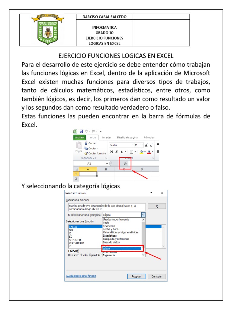 Ejercicio Funciones Logicas en Excel | PDF