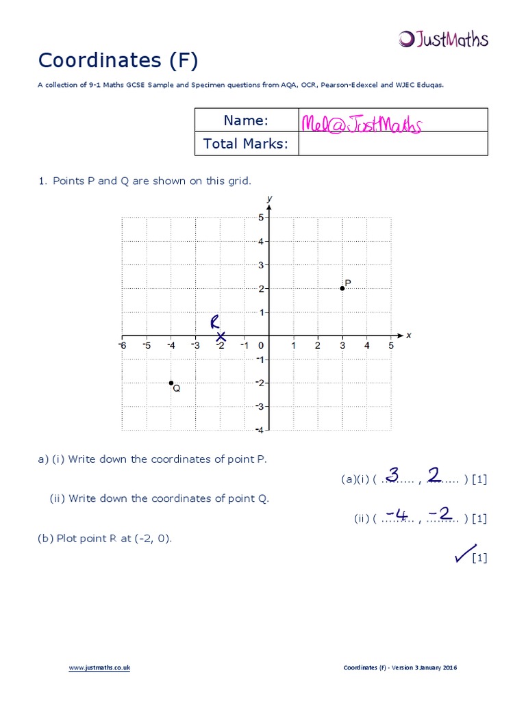 Algebra F Coordinates v3 SOLUTIONS 1 | PDF | Triangle | Rectangle