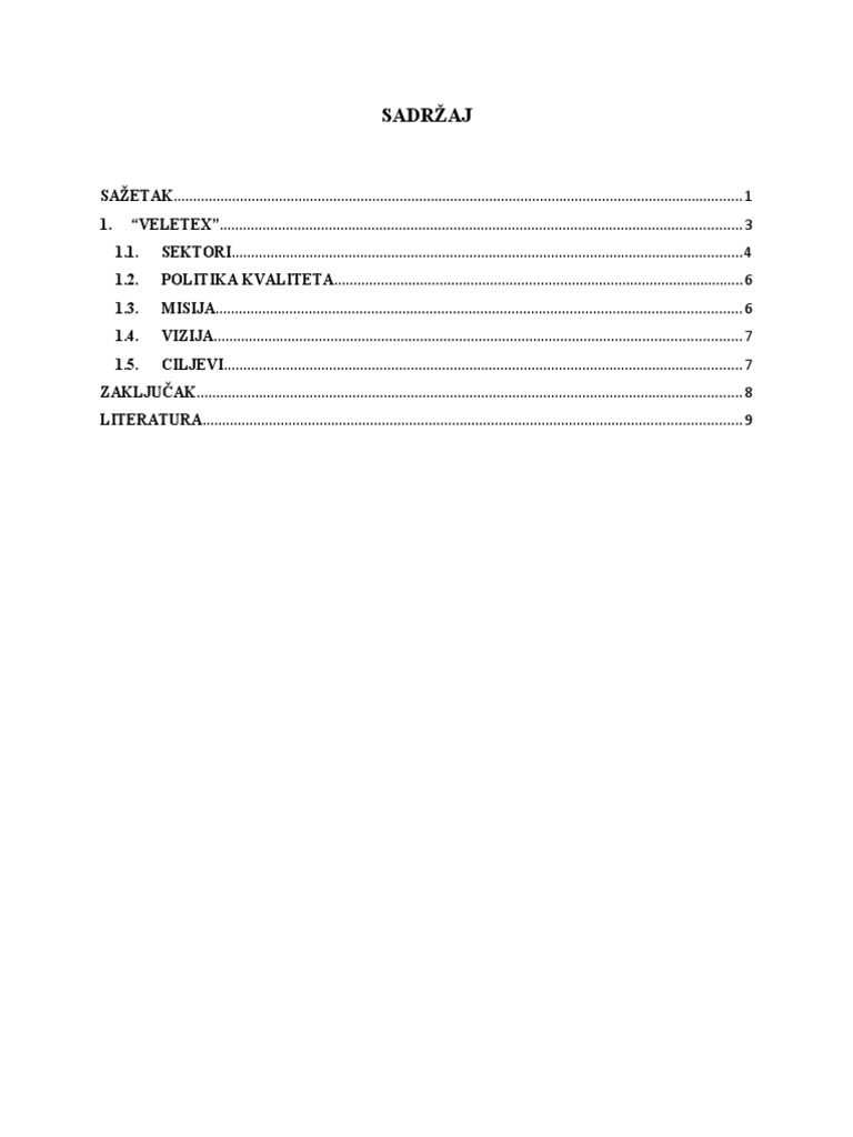 Seminarski Veletex | PDF