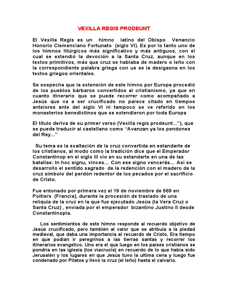 Vexilla Regis: Himno a la Cruz | PDF | Estaciones de la Cruz | Jesús