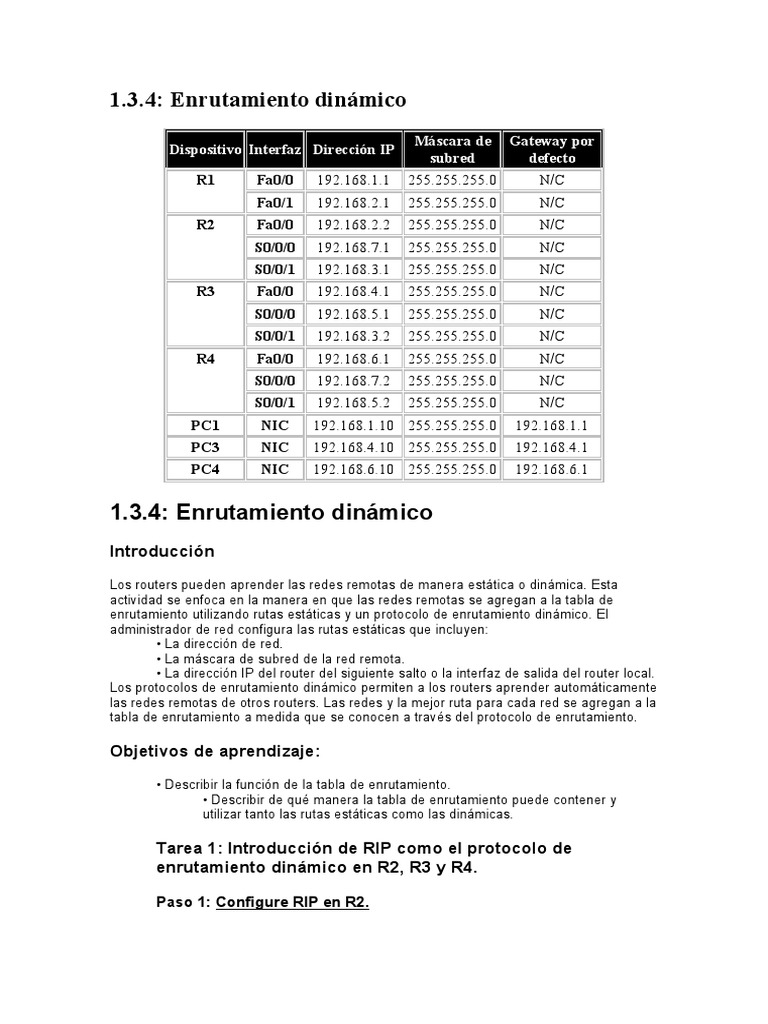 Enrutamiento Dinamico | Descargar gratis PDF | Enrutador (Computación) | Enrutamiento