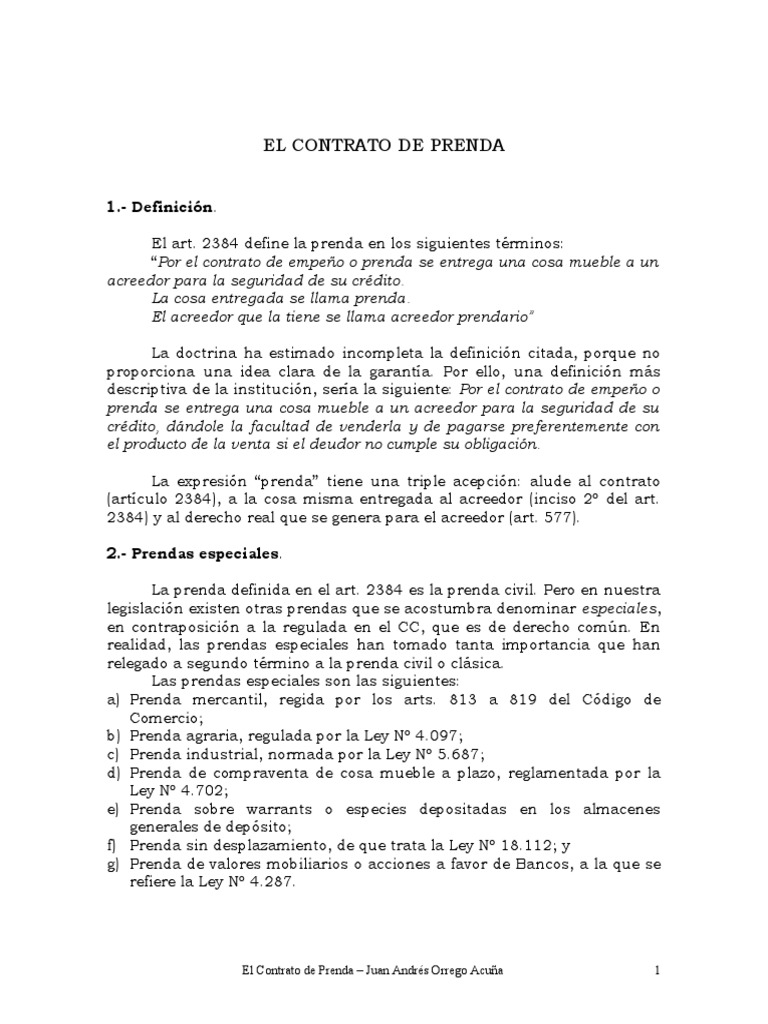 Definición y Tipos de Prenda Legal | PDF | Propiedad | Pagos