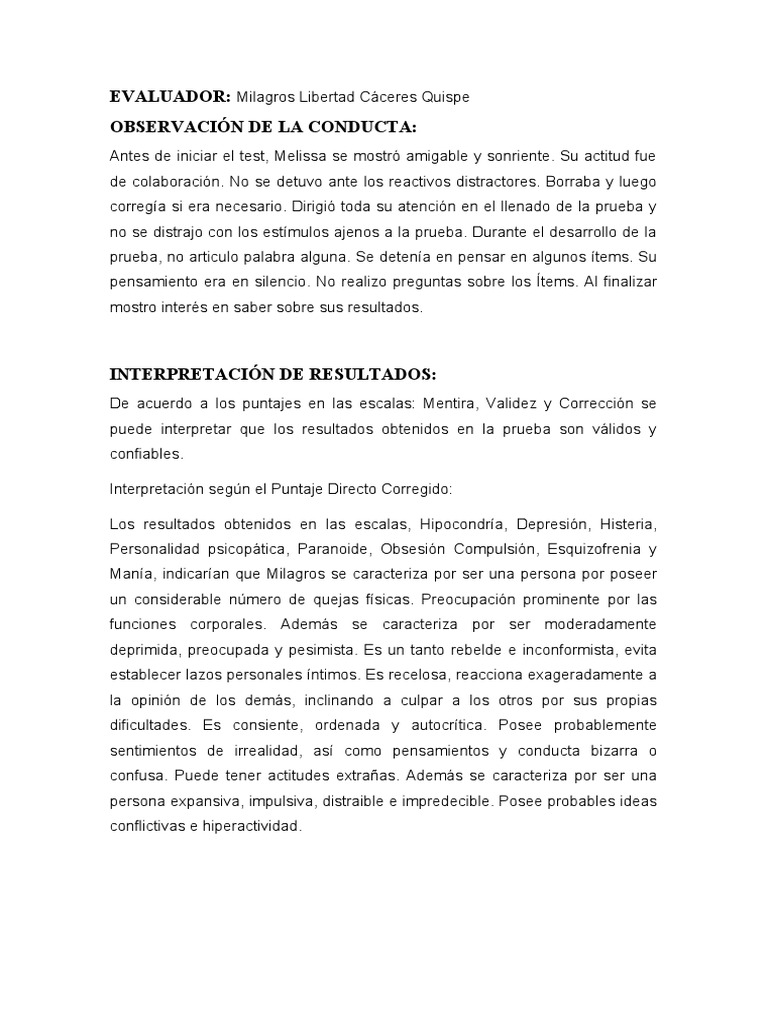 Interpretación de Mini Mult | PDF