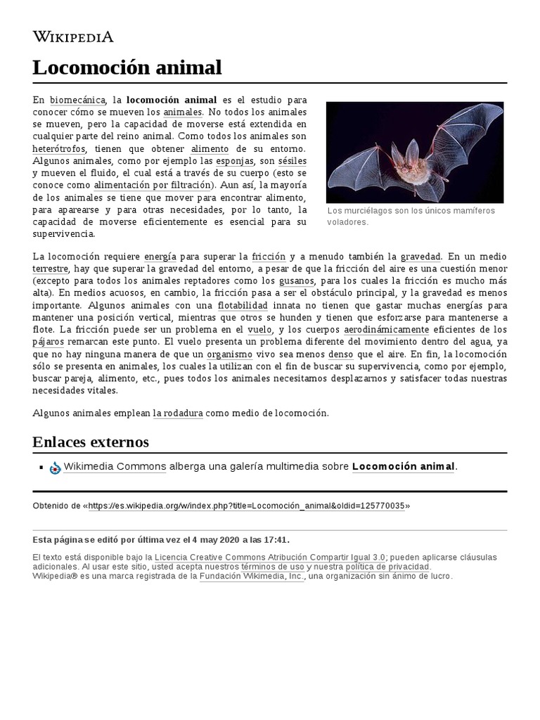 Locomoción en Animales: Tipos y Funciones | PDF | Locomoción animal ...