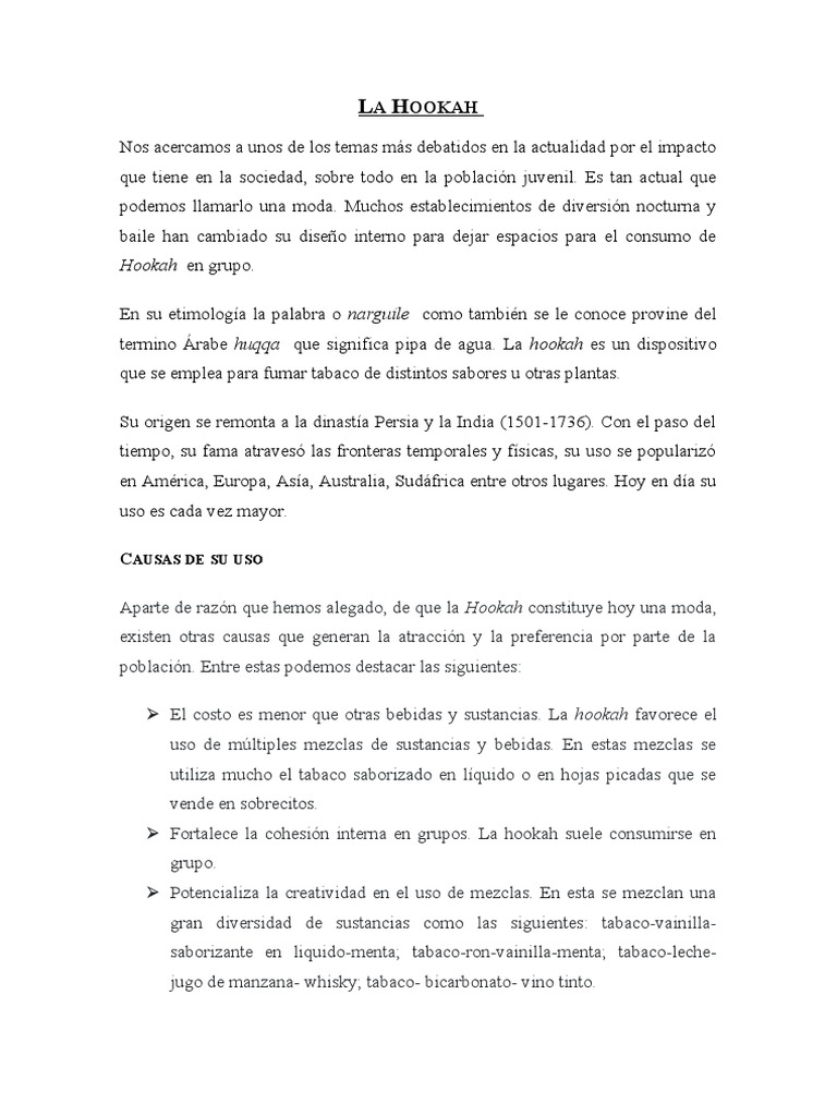 La Hookah | PDF | Especialidades Medicas | Medicina CLINICA