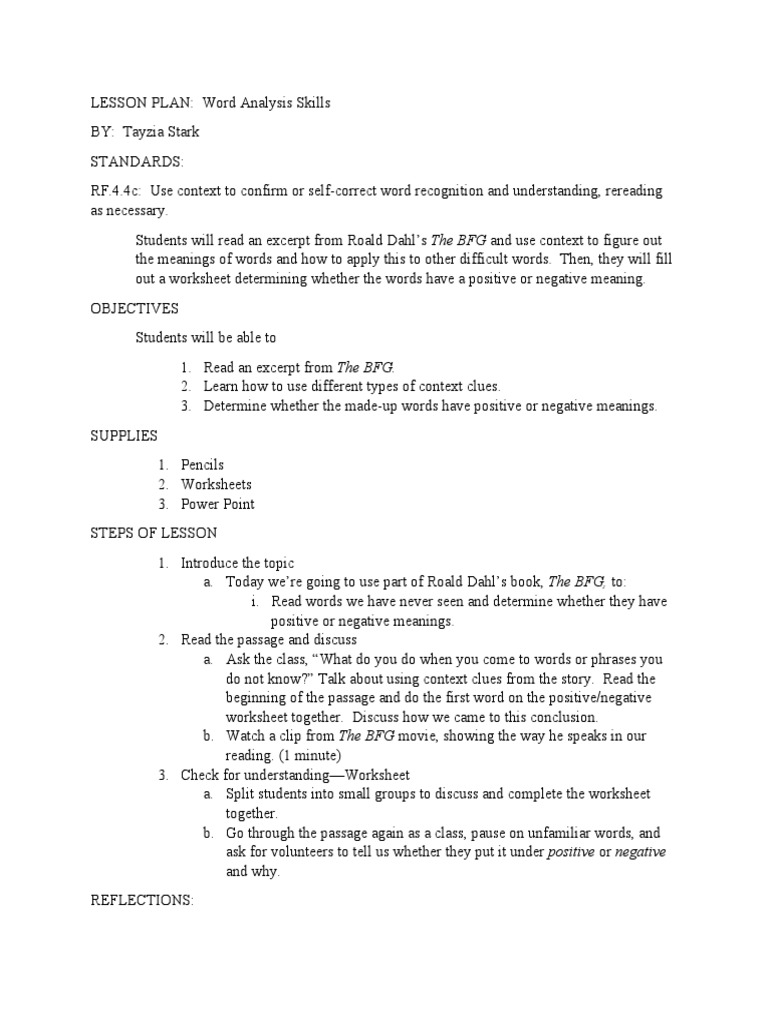 Lesson Plan Ed 280 | PDF | Lesson Plan | Education Theory
