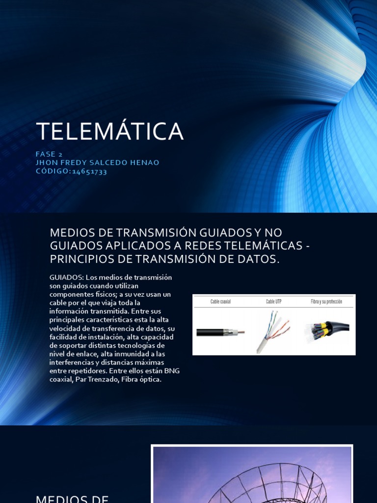 Presentacion Conceptos Telematica | PDF | Medio de transmision | Duplex ...