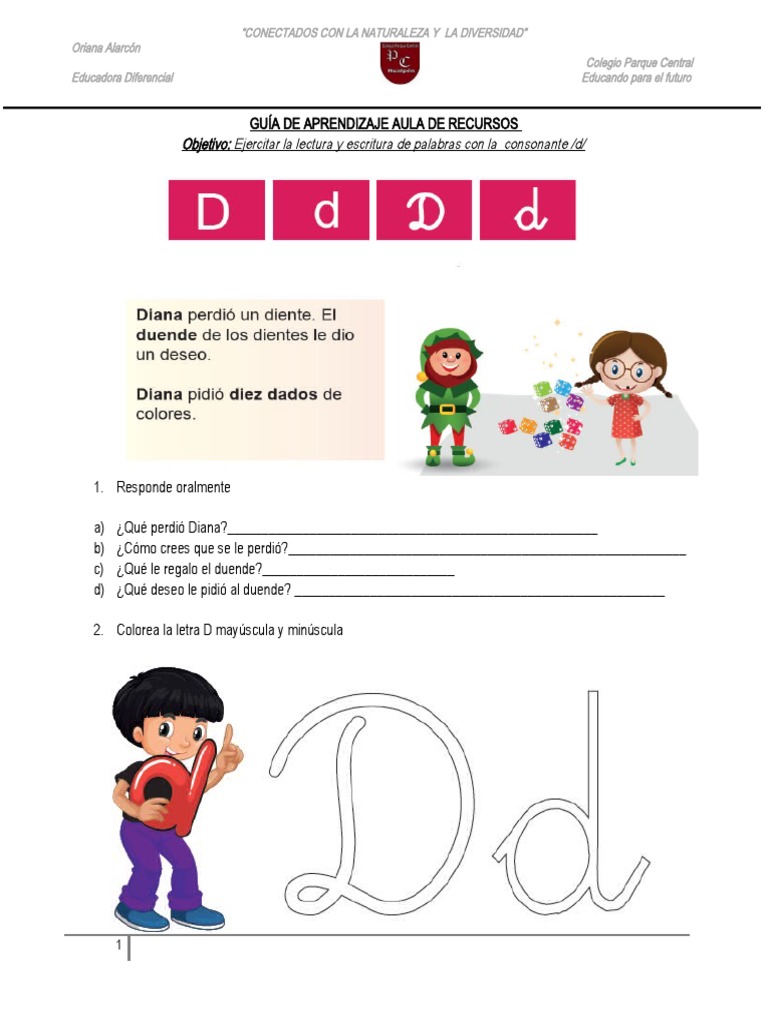 Letra D Completa | PDF | Sílaba | Escritura