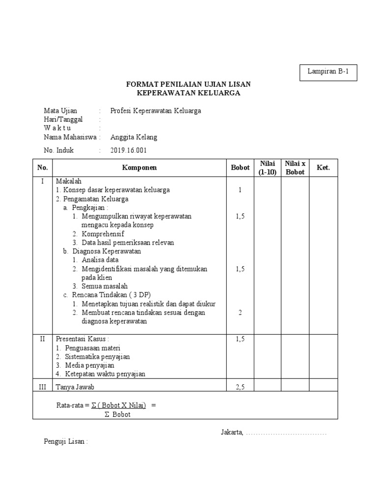 Format Penilaian Ujian Lisan | PDF