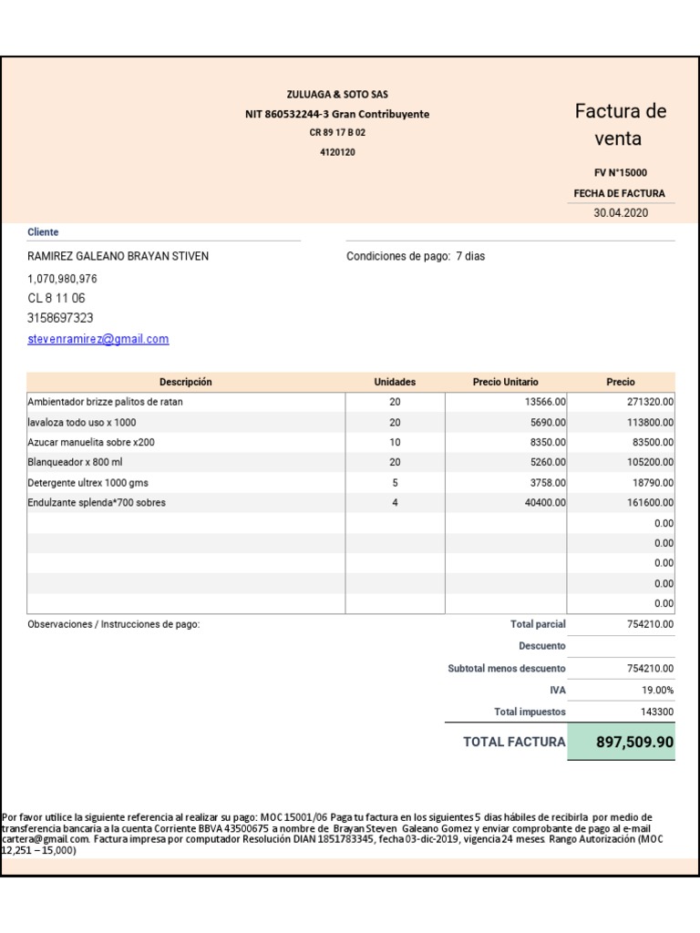 Factura de Venta | PDF | Documentos empresariales | Contabilidad