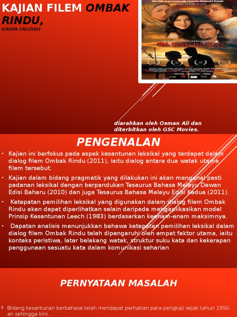 Kajian Filem Ombak Rindu | PDF