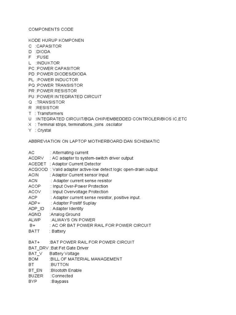 Laptop Component Abbreviations Guide | PDF | Field Effect Transistor ...