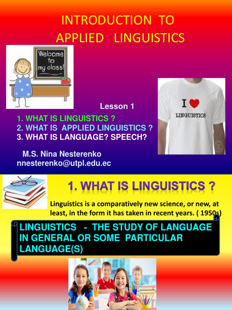 Unit 1 PPT Linguistics Vs Applied Linguistics | PDF | Linguistics | Speech