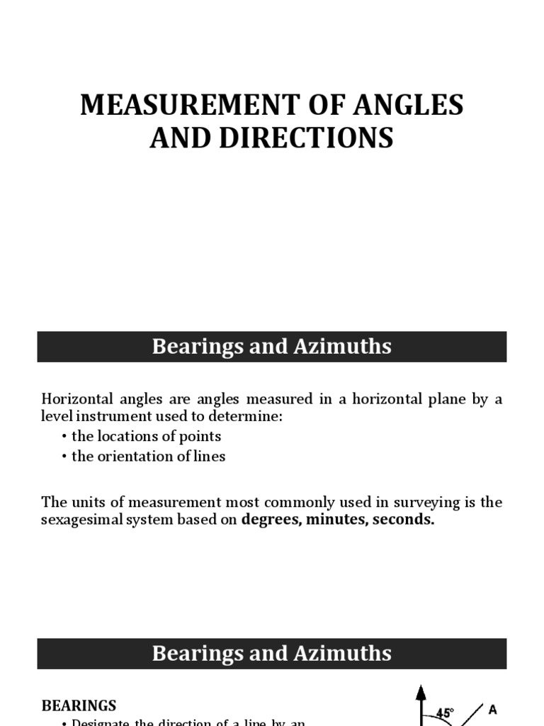 Bce 211F - Angles and Directions | PDF | Azimuth | Compass