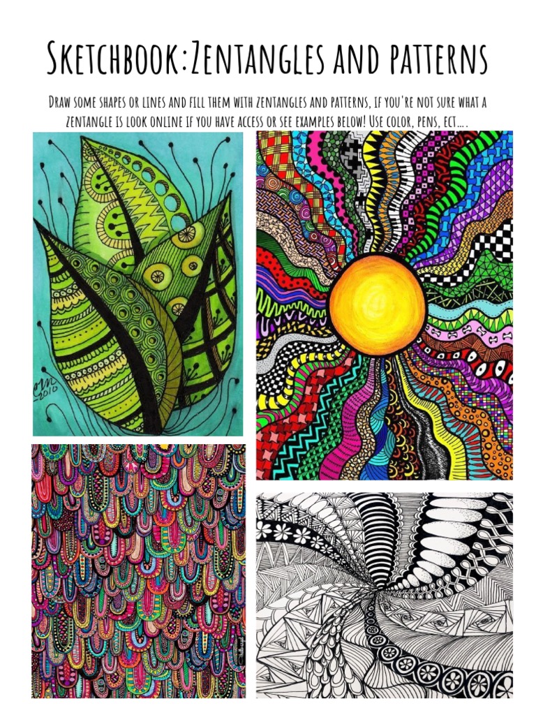 Colorful Zentangles Patterns