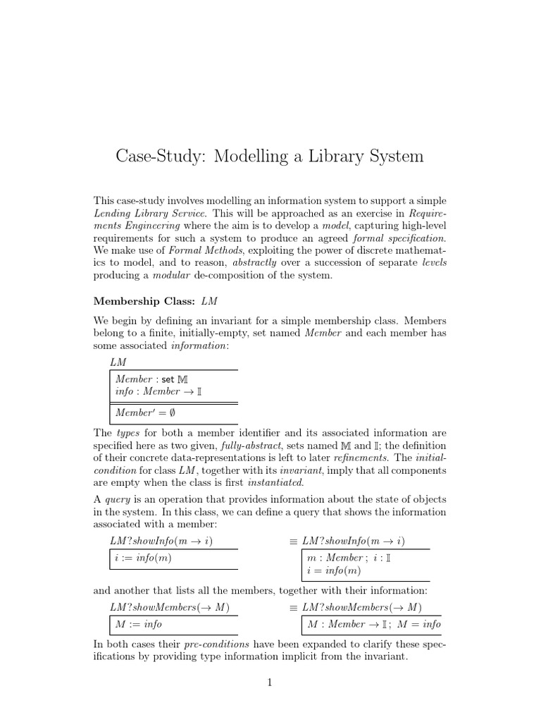 Case-Study: Modelling A Library System | PDF | System | Information