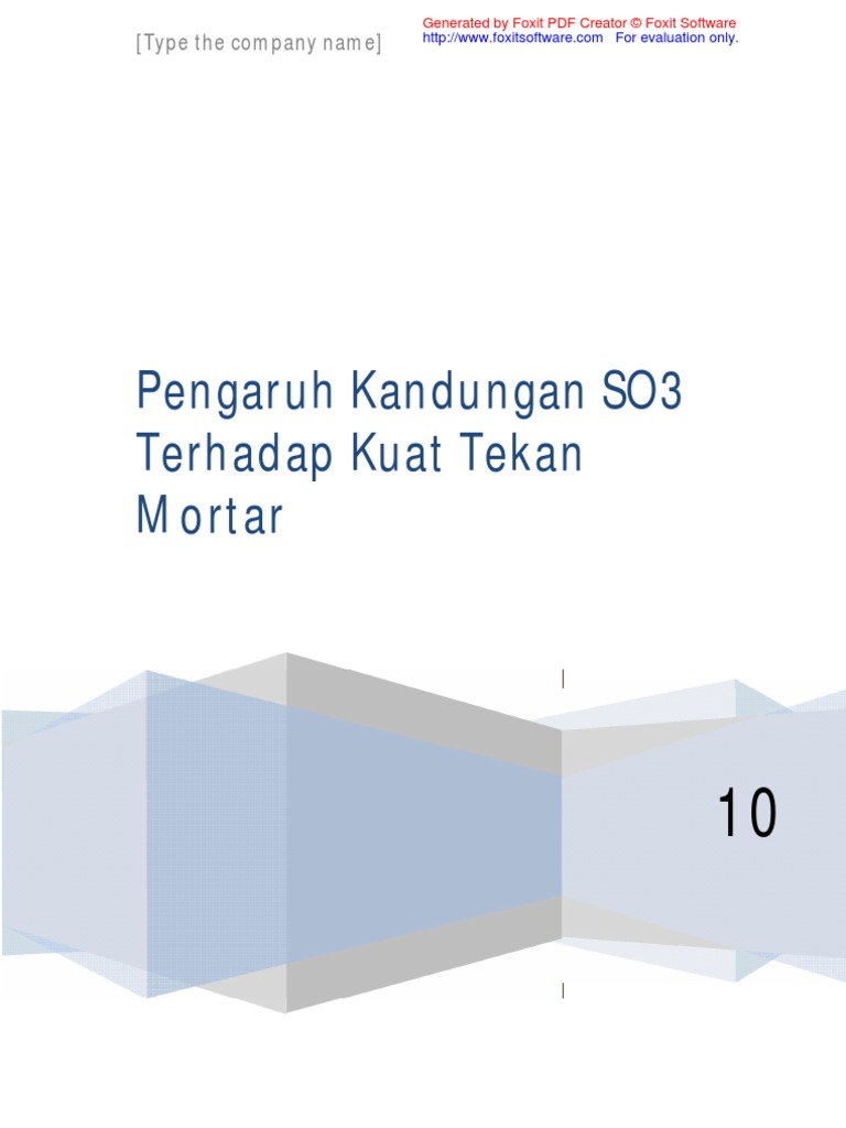 Pengaruh SO3 Terhadap Kuat Tekan Mortar | PDF