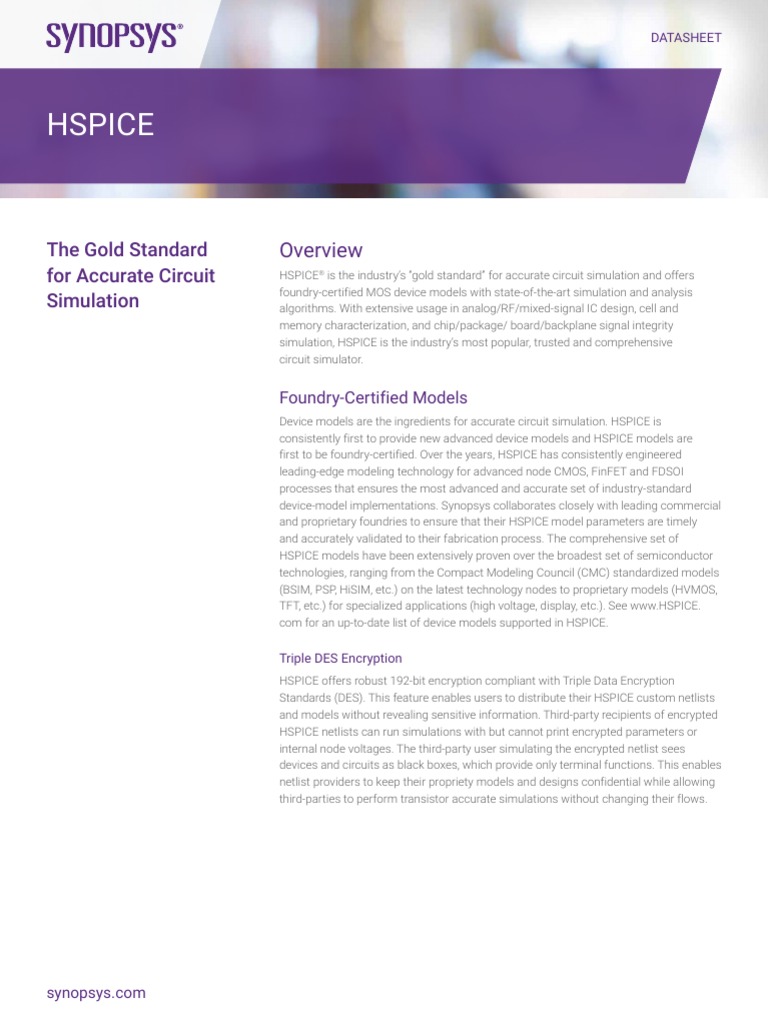 Hspice Ds PDF | PDF | Spice | Simulation