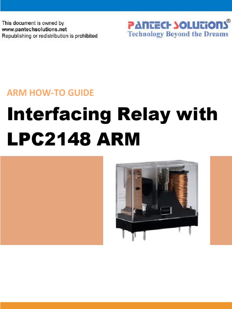 Interfacing Relay With LPC2148 ARM: Arm How-To Guide | PDF | Relay | Digital Electronics