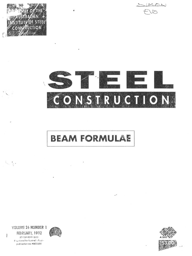 Steel Construction Beam Formulae | PDF