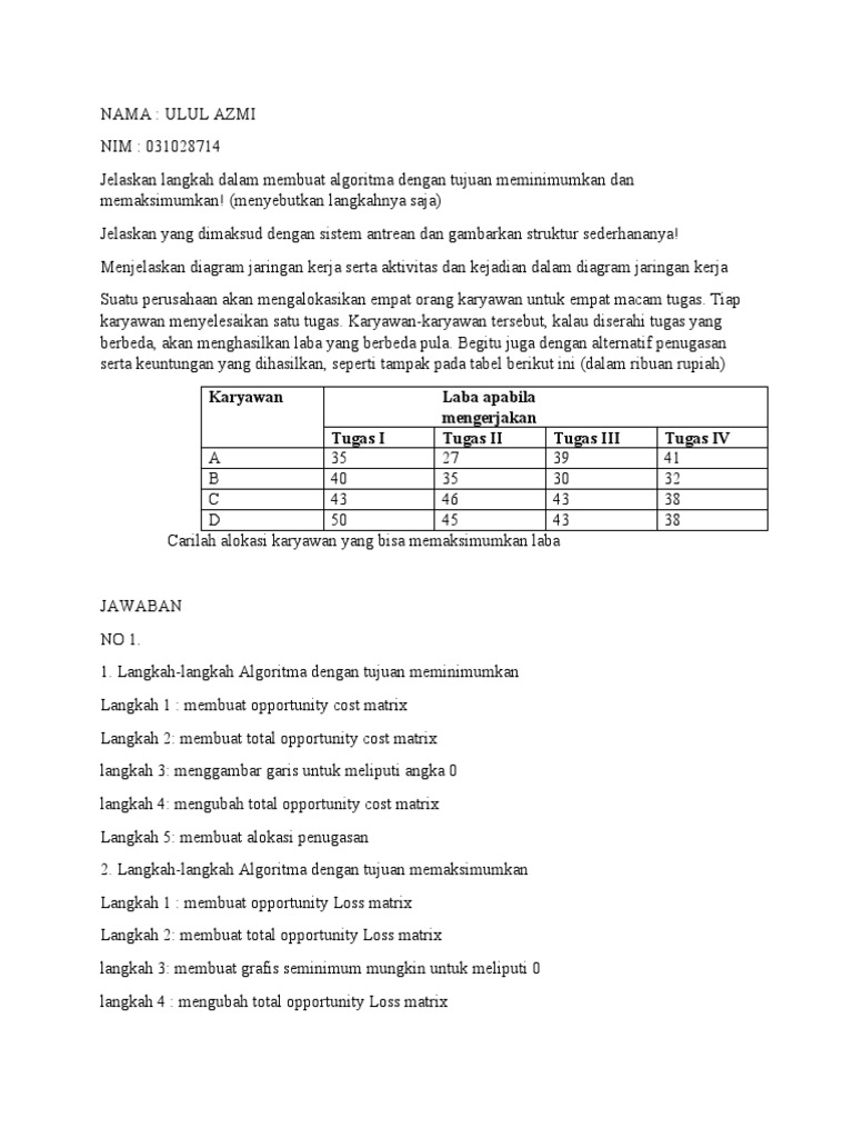 JAWABAN Tugas 3-Riset Operasi ULUL | PDF