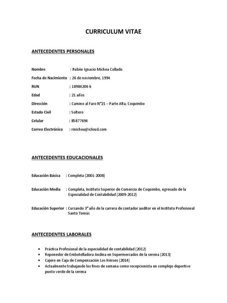 Curriculum Vitae Rubén | PDF