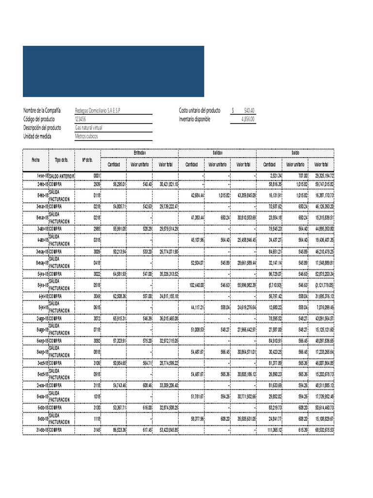 Kardex-Inventario 2019 | PDF | Business