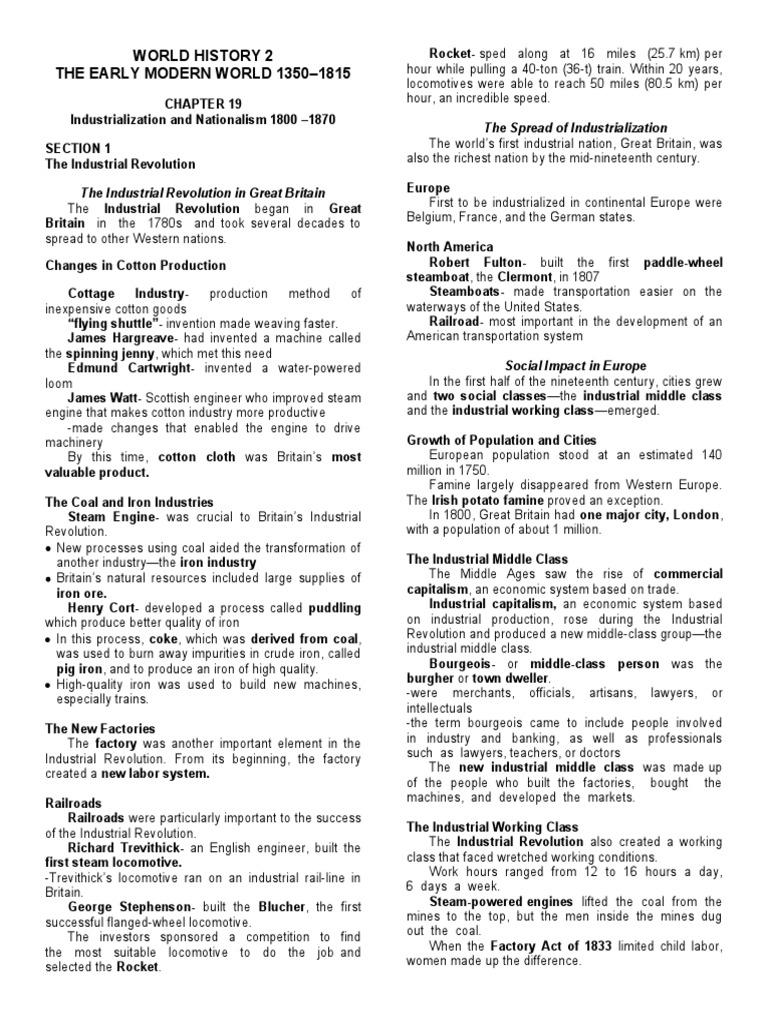 World History 2 The Early Modern World 1350-1815: The Spread of ...