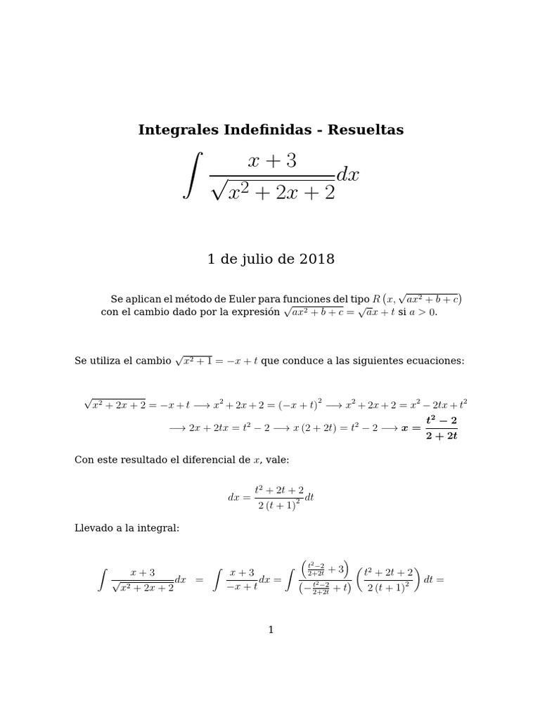 Ejemplo4 Integración Por Método de Euler | PDF | Integral | Funciones y ...