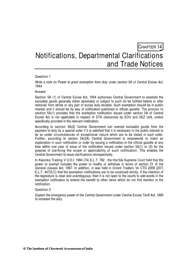 Notifications, Departmental Clarifications and Trade Notices | PDF ...