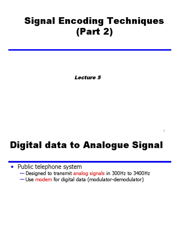 Signal Encoding Techniques (Part 2) | PDF | Modulation | Sampling (Signal Processing)